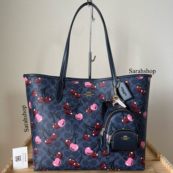Coach | Bags | Coach City Tote In Signature Cherry Set | Poshmark